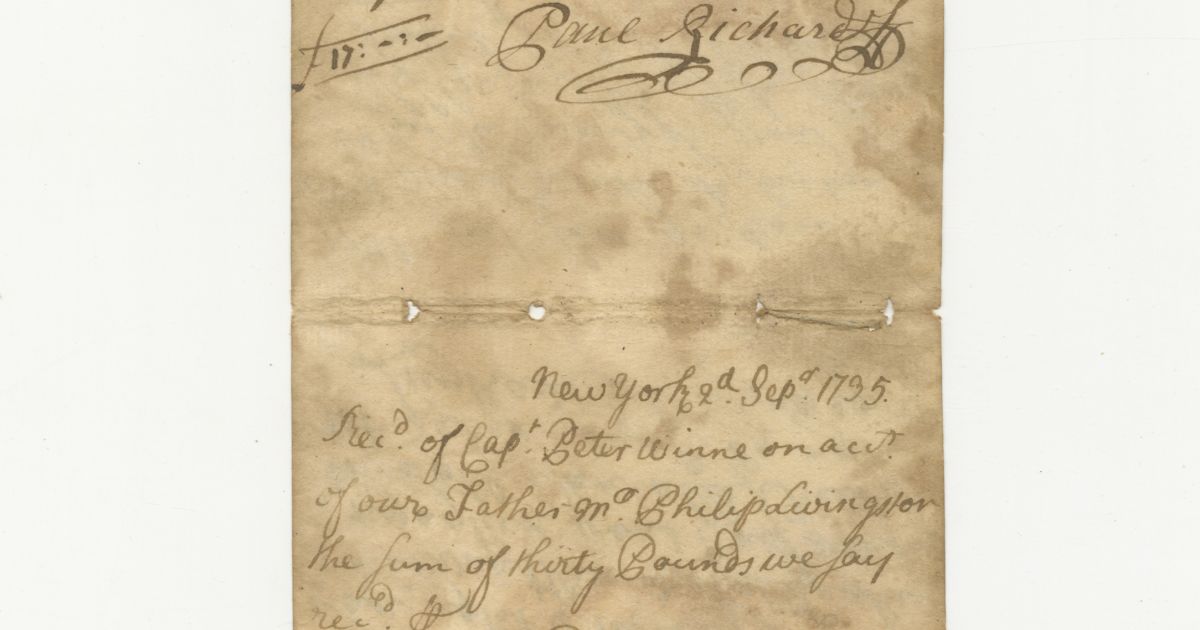 Enslaved boy - 1735 aboard Capt. Peter Winne's ship