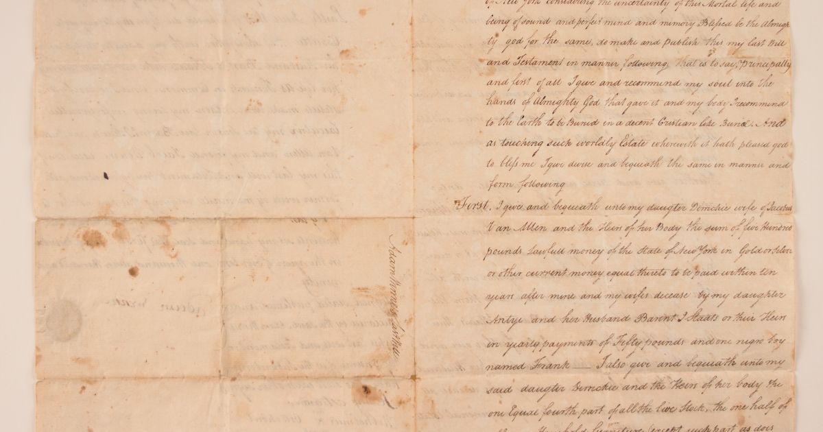 Adam Winne's will - 1790 Bethlehem, N.Y.