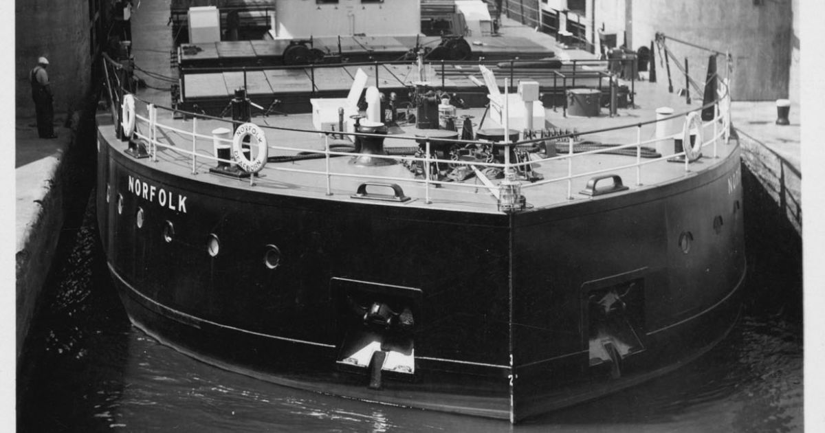 Barge Passing through Lock 2, Waterford, New York