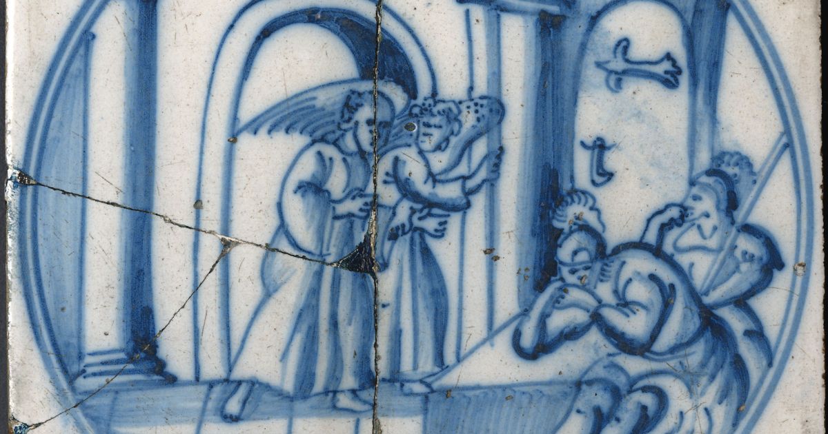 Dutch Biblical Tile, Acts 12:5