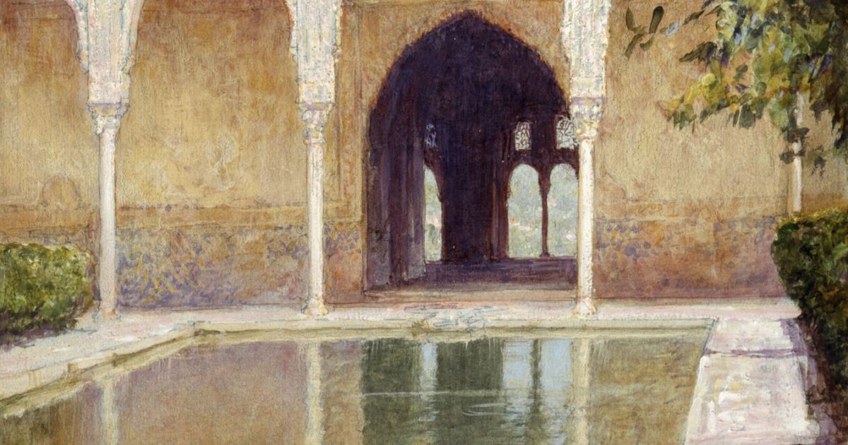 Alhambra: Court of the Myrtles with View into the Hall of the Ambassadors