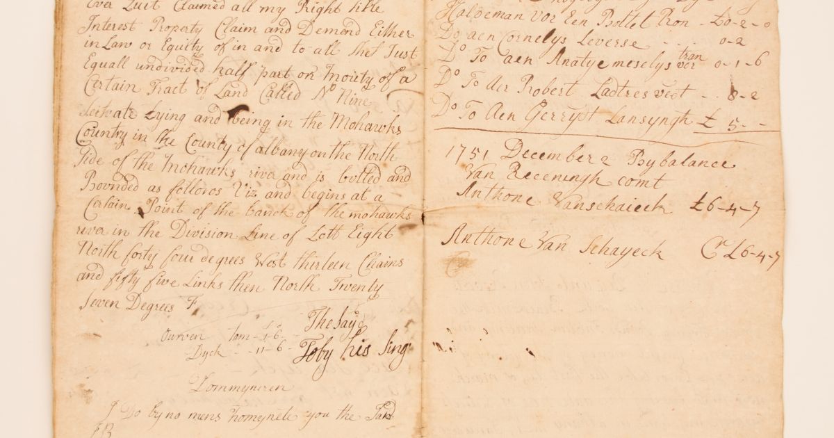 Deed - 1751 land north of the Mohawk River