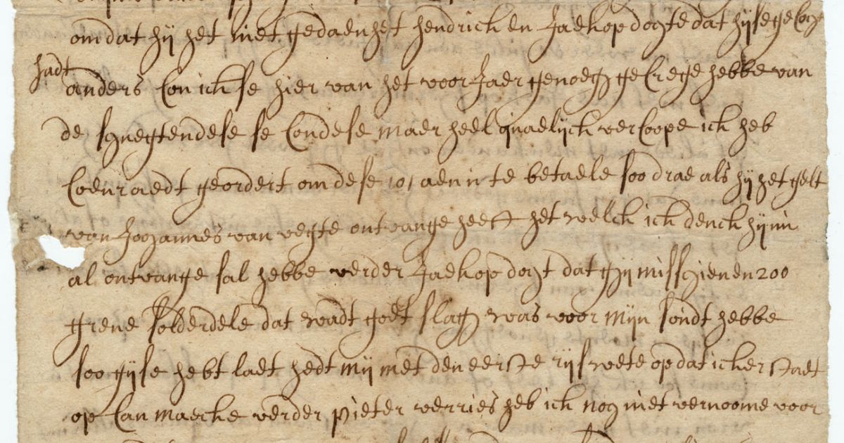 Letter Andries Coeymans Wrote to His Brother Samuel