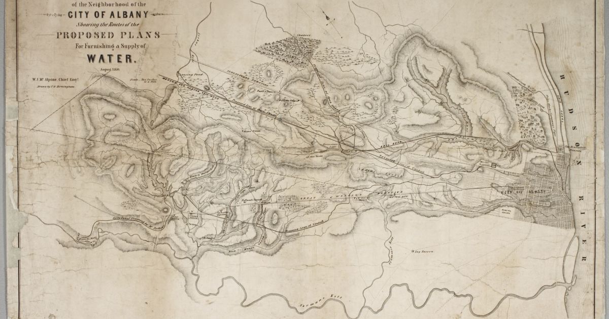 Map of the Neighborhood of the City of Albany Showing the Routes of the ...