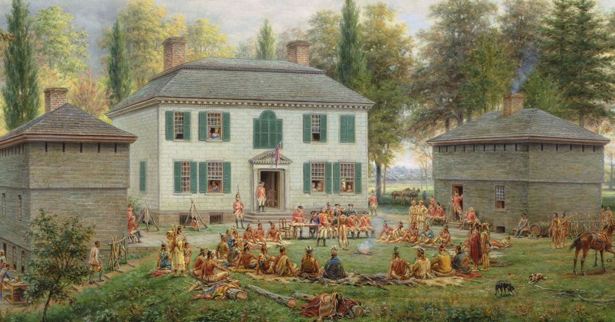 Johnson Hall Sir William Johnson Presenting Medals To The Indian