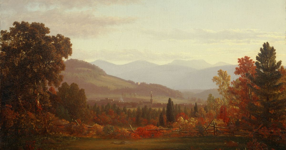 Mount Merino and the City of Hudson in Autumn