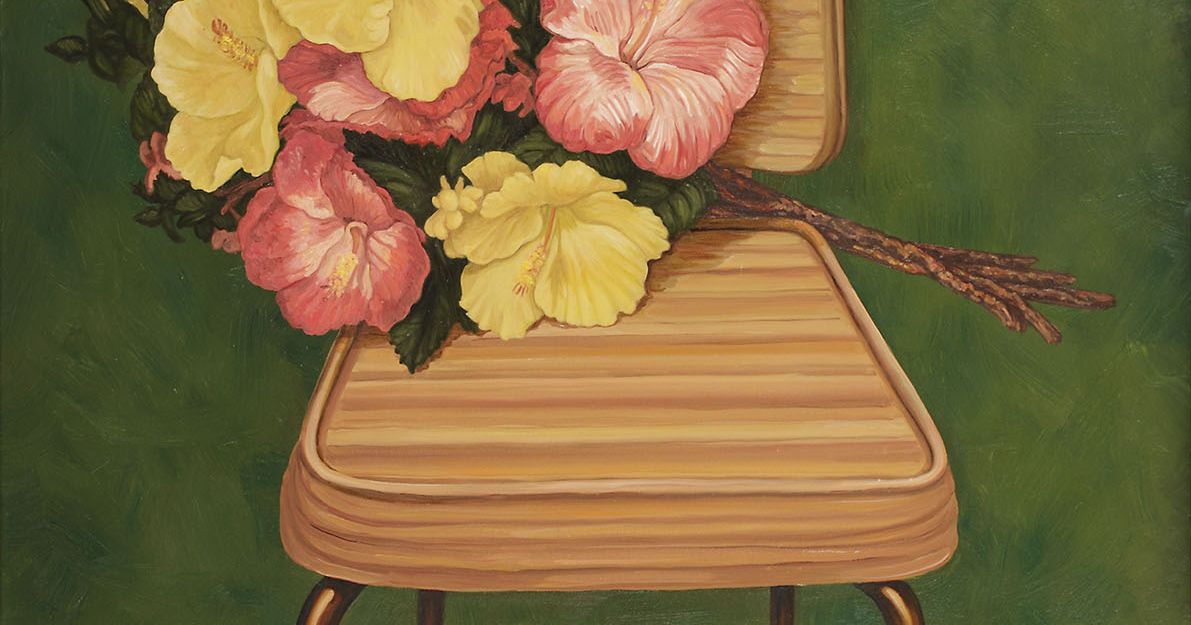 Portrait of Chair with Hibiscus and Andy Warhol’s Flowers (1964)