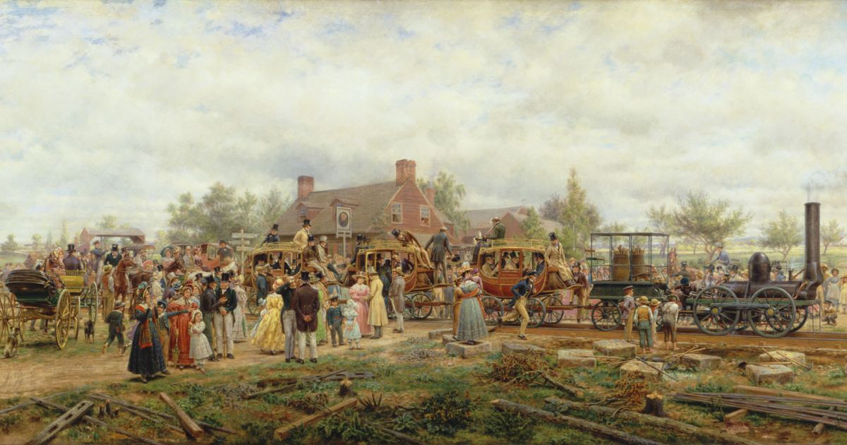 The First Railroad Train on the Mohawk and Hudson Road