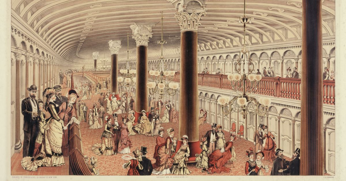 The Grand Saloon of the Palace Steamer Drew