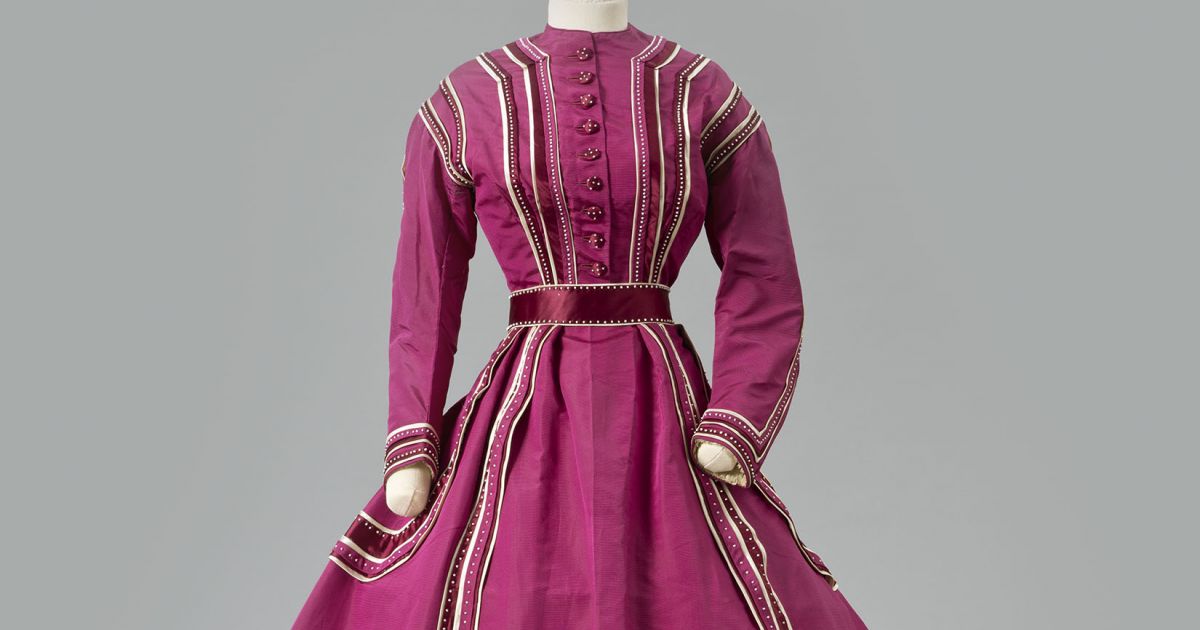 Raspberry Dress with White Beads